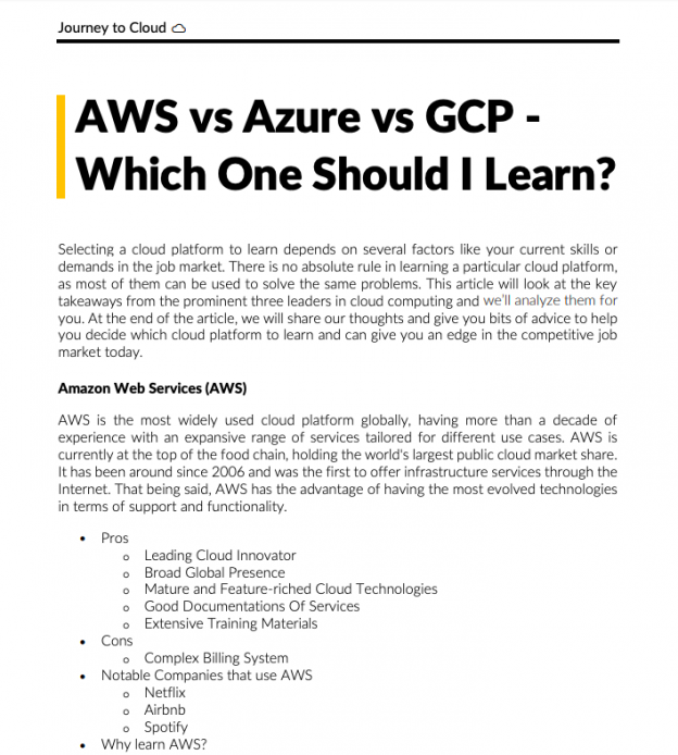 Journey to Cloud: A FREE Beginner's Guide - Tutorials Dojo