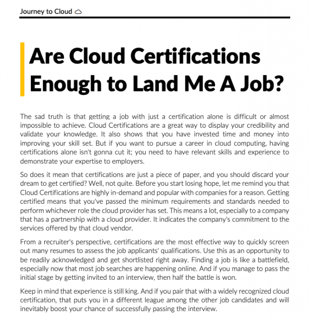 Journey to Cloud: A FREE Beginner's Guide - Tutorials Dojo