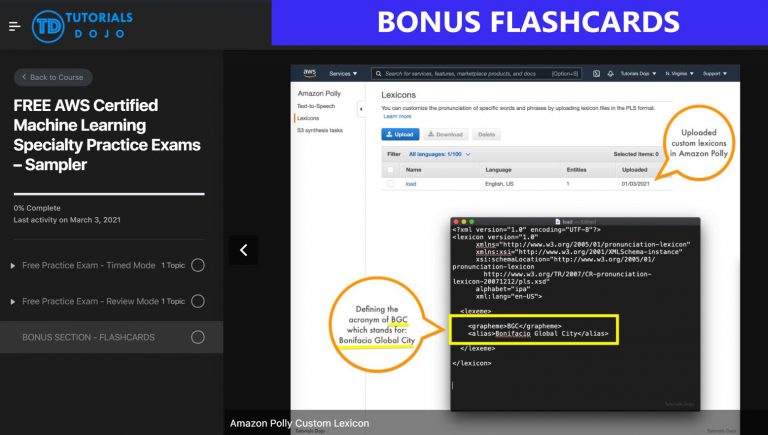 FREE AWS Certified Machine Learning Specialty Practice Exams – Sampler - Tutorials Dojo