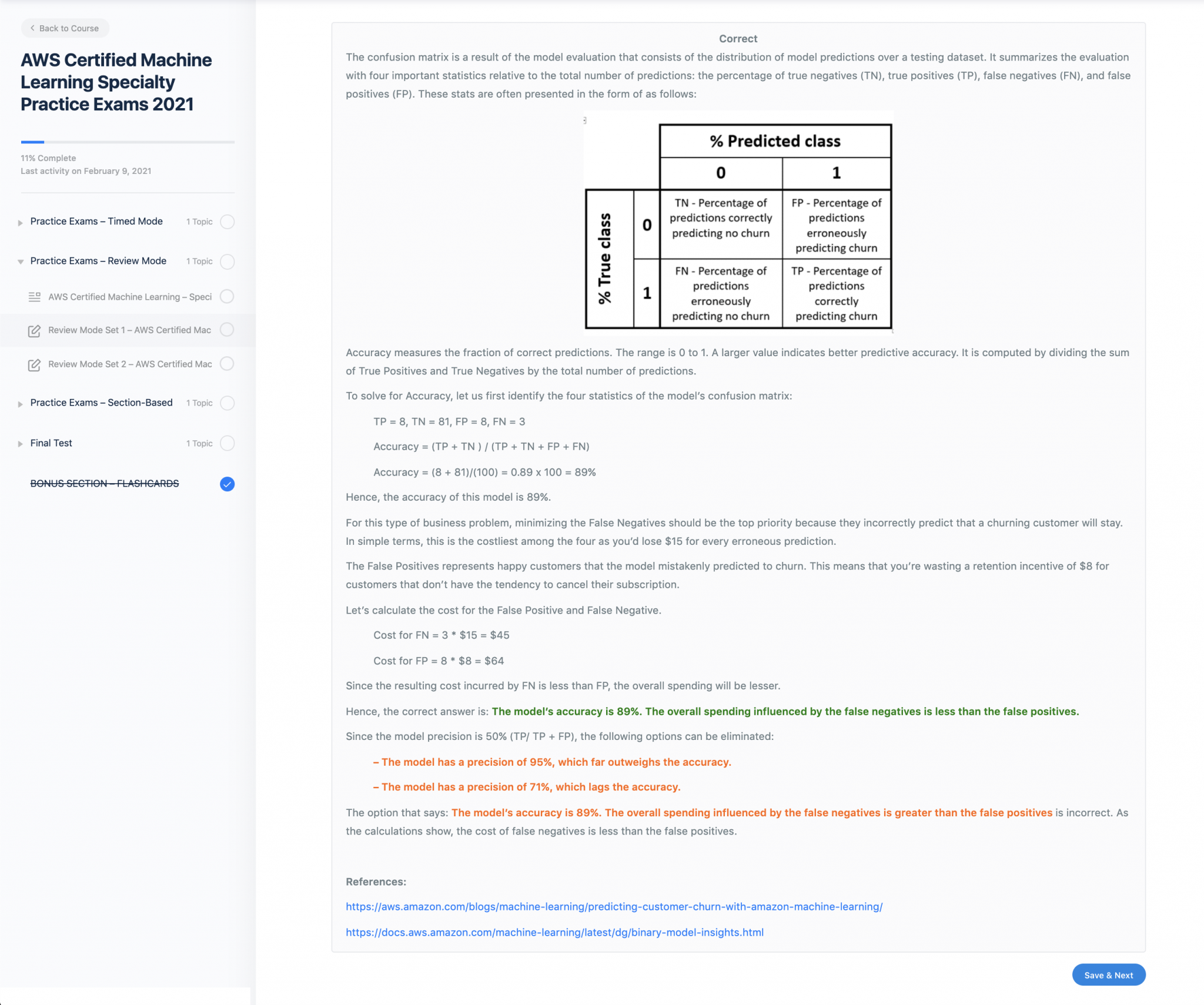 AWS Certified Machine Learning - Specialty Practice Exams 2026