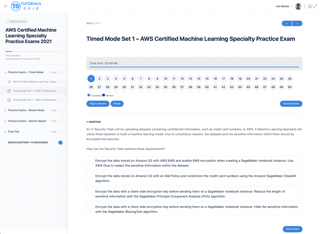 AWS Certified Machine Learning - Specialty Practice Exams 2026