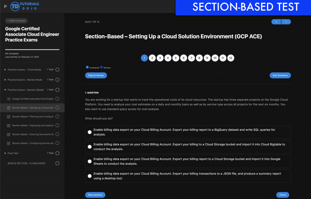 Google Certified Associate Cloud Engineer Practice Exams - Tutorials Dojo