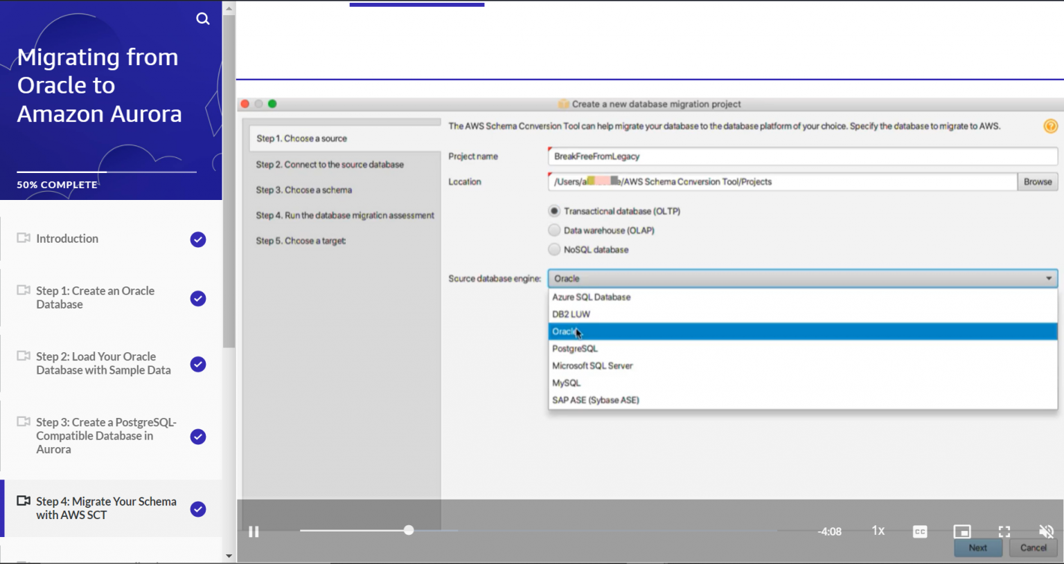 Migrating from Oracle to Amazon Aurora - Tutorials Dojo