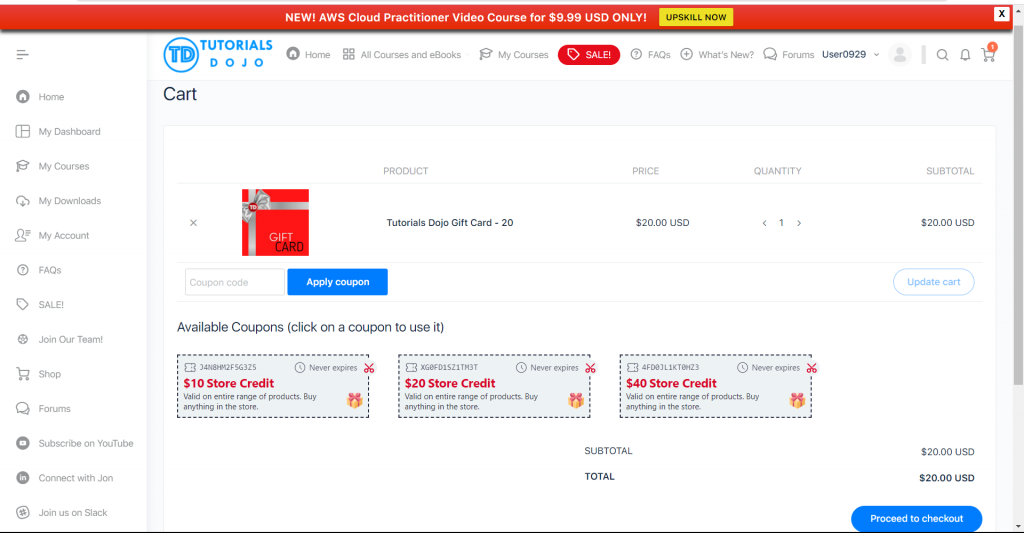 Tutorials Dojo T Card Store Credit Tutorials Dojo