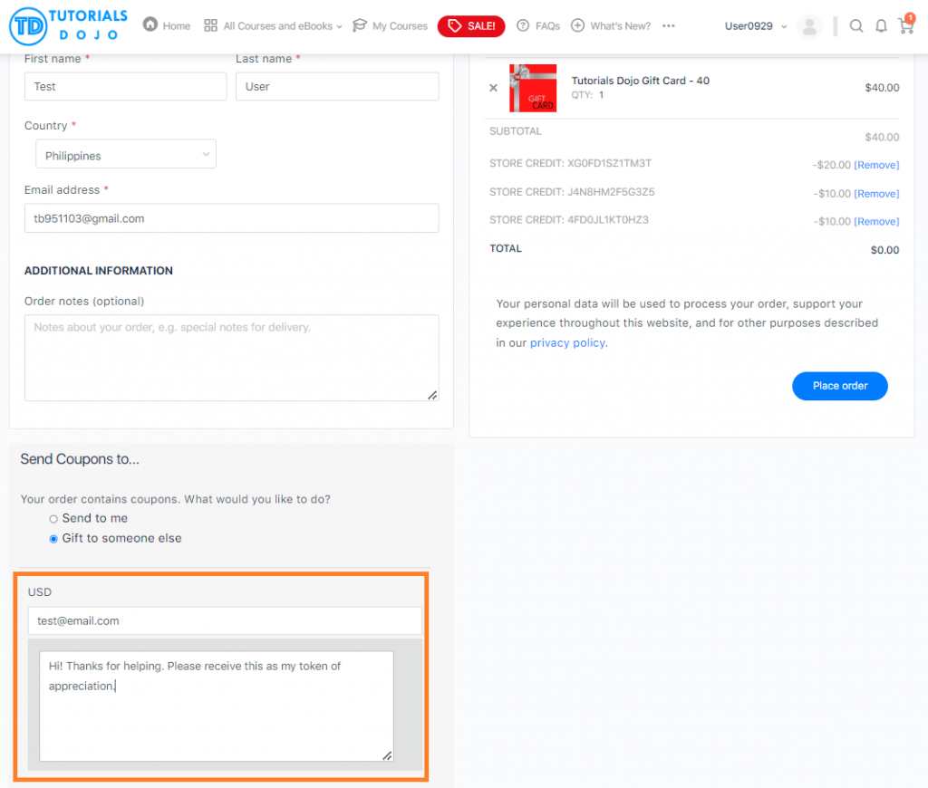 Tutorials Dojo Gift Card (Store Credit) - Tutorials Dojo