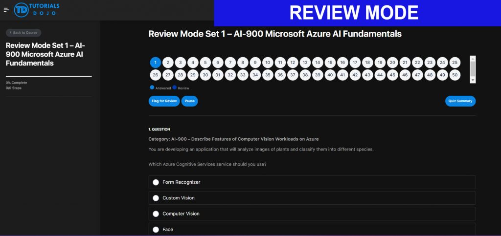 AI-900 Microsoft Azure AI Fundamentals Practice Exams - Tutorials Dojo