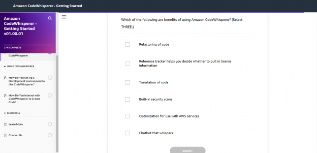 Amazon Codewhisperer Getting Started Tutorials Dojo