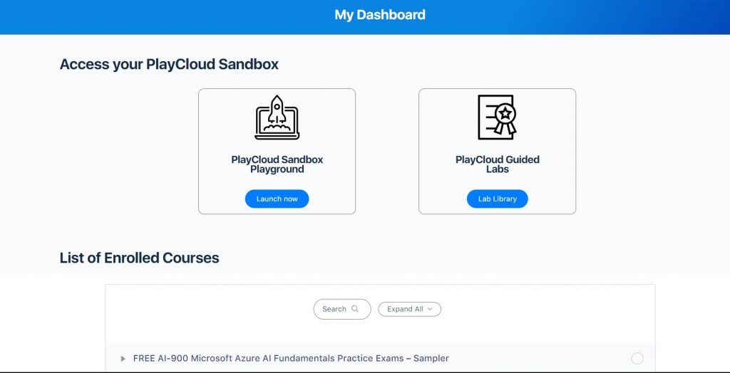 PlayCloud Sandbox (AWS) - Tutorials Dojo