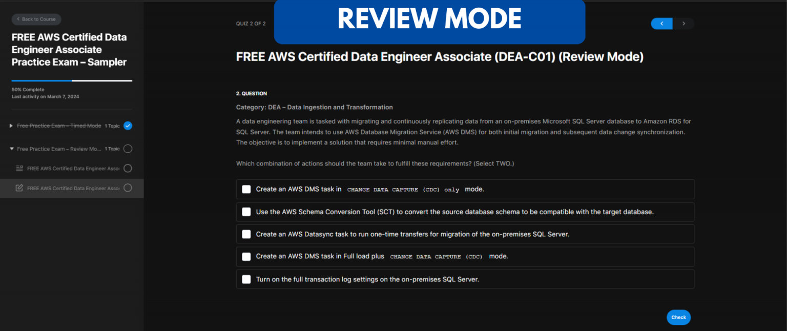 FREE AWS Certified Data Engineer Associate Practice Exam – Sampler ...