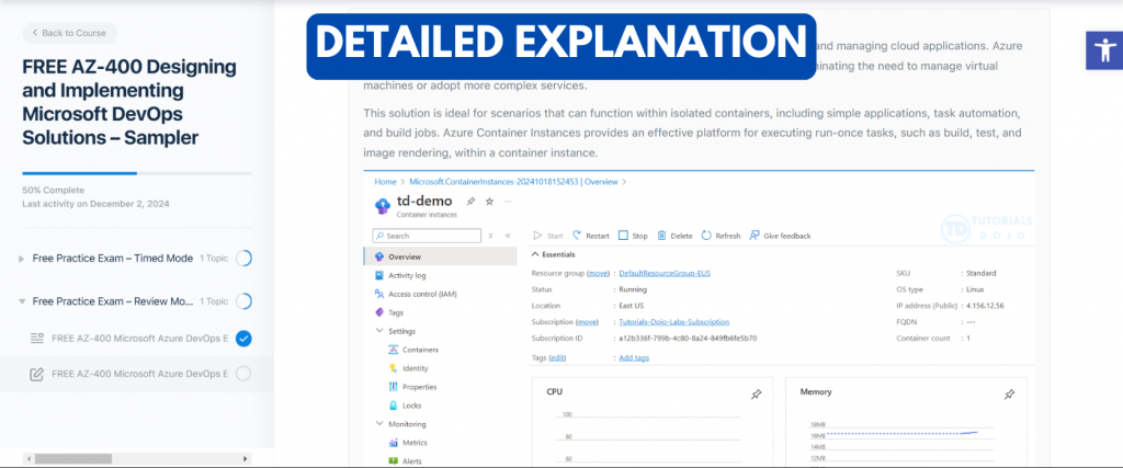 FREE AZ-400 Microsoft Azure DevOps Engineer Expert Practice Exams - Sampler
