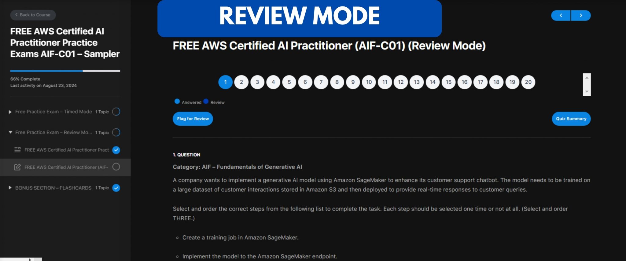 FREE AWS Certified AI Practitioner Practice Exams - Sampler - Tutorials ...