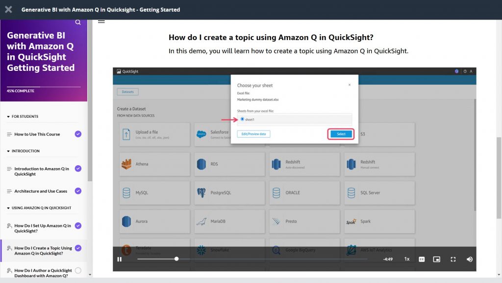 Generative BI with Amazon Q in QuickSight - Getting Started - Tutorials Dojo