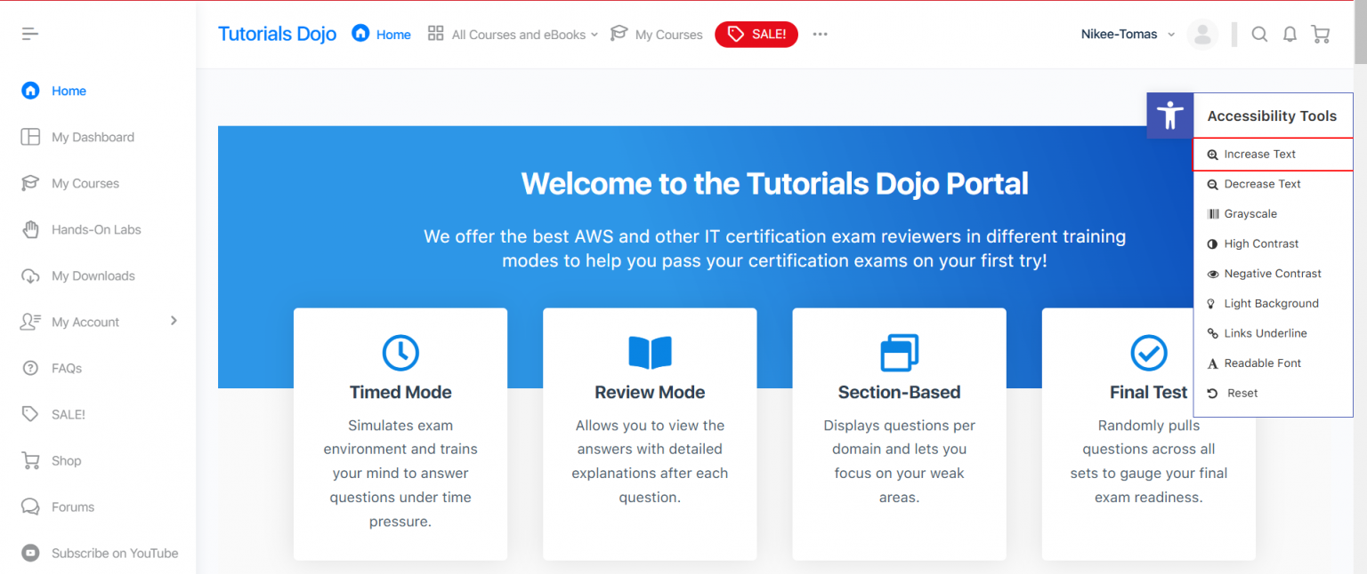 Tutorials Dojo Portal Faqs Tutorials Dojo