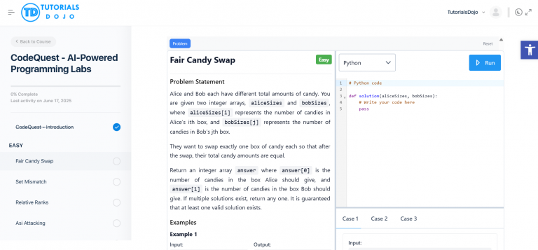 CodeQuest – AI-Powered Programming Labs - Tutorials Dojo