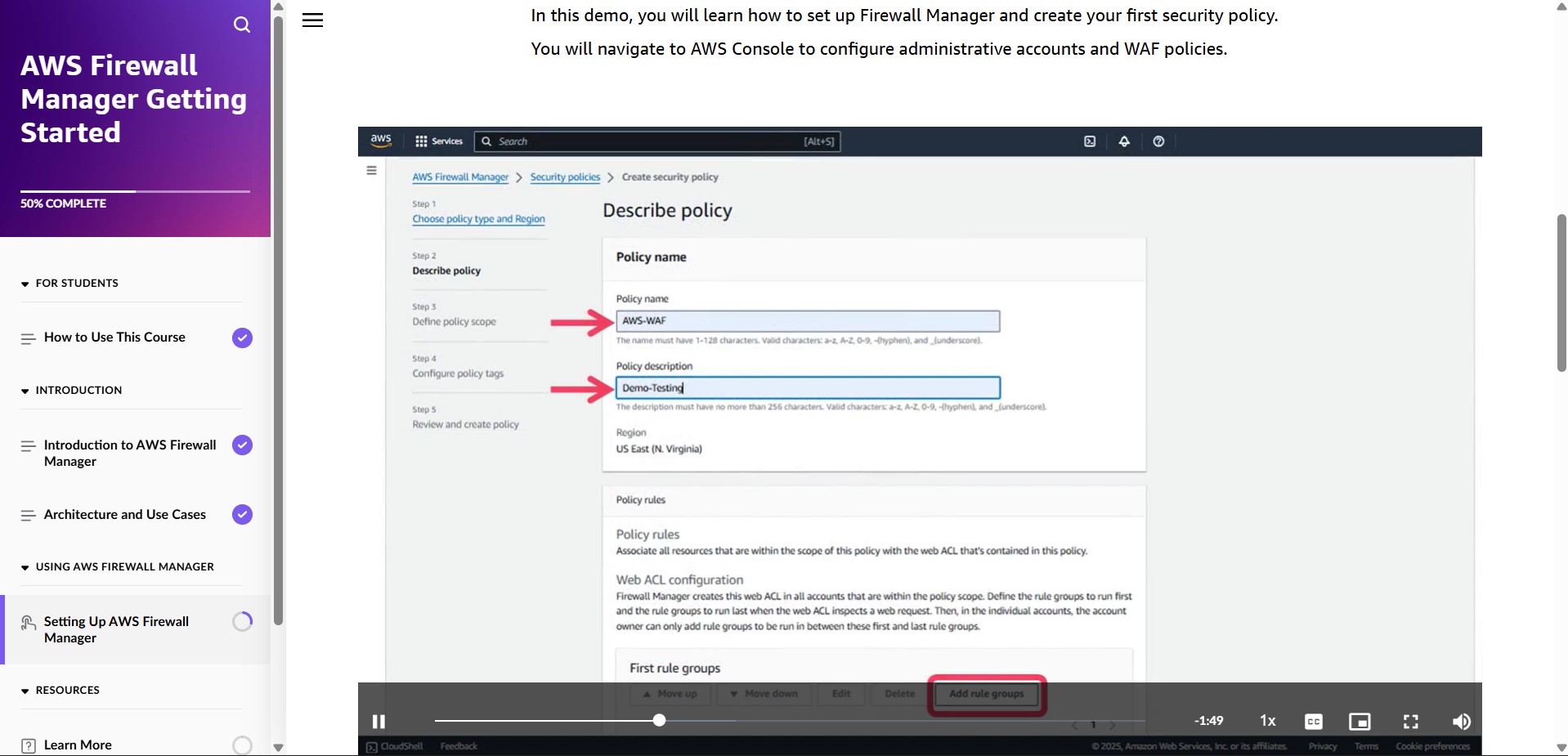 AWS Firewall Manager Getting Started - Tutorials Dojo