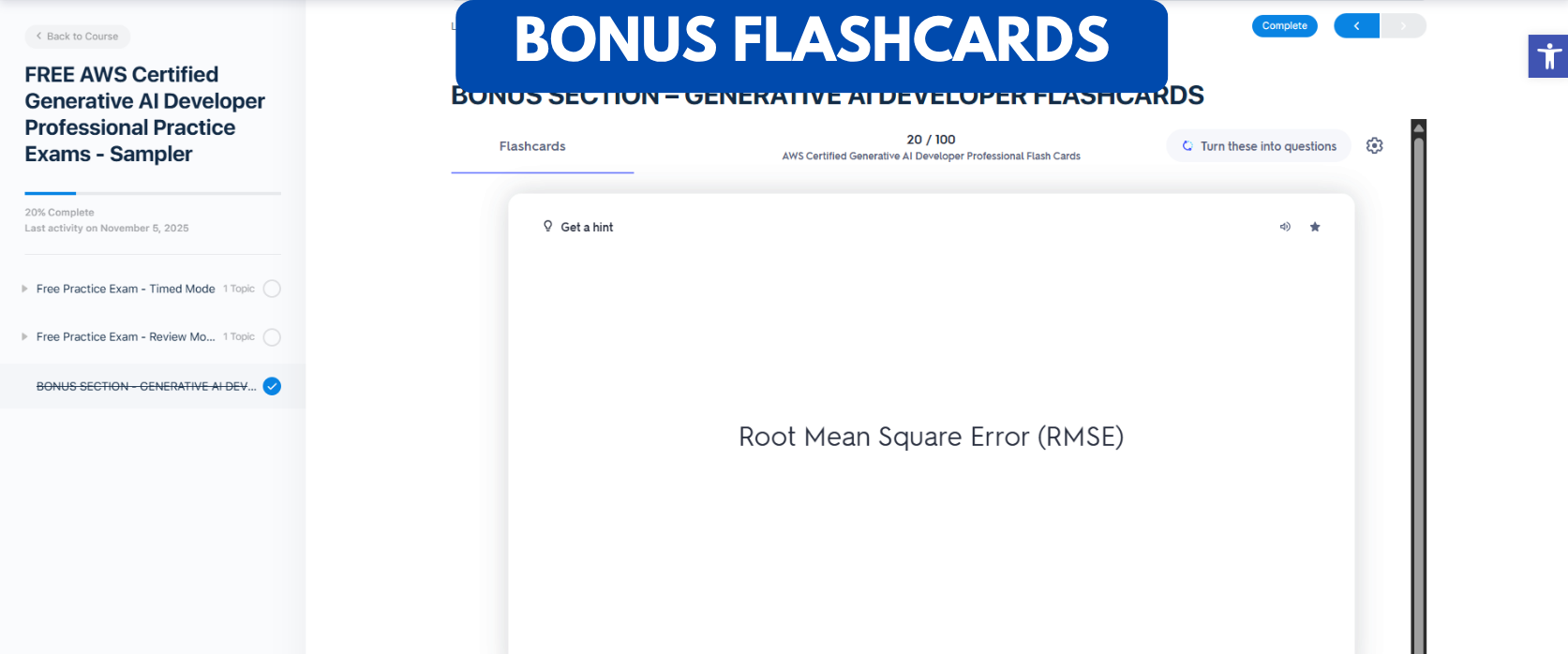 FREE AWS Certified Generative AI Developer Professional Practice Exams ...