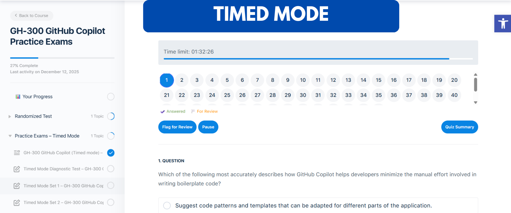 Tutorials Dojo - GH-300 GitHub Copilot Practice Exams